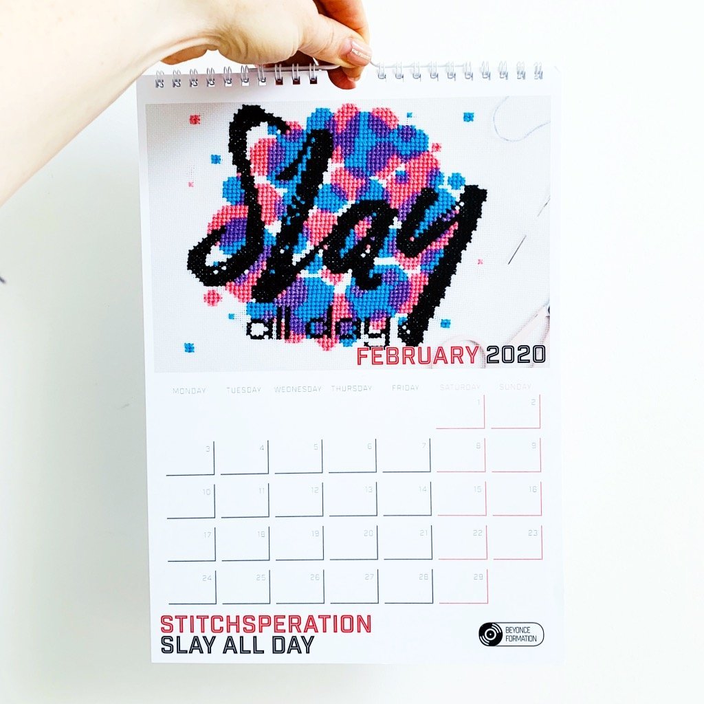 Slay All Day - Modern Cross Stitch Mini Kit - Fully Stitched ...